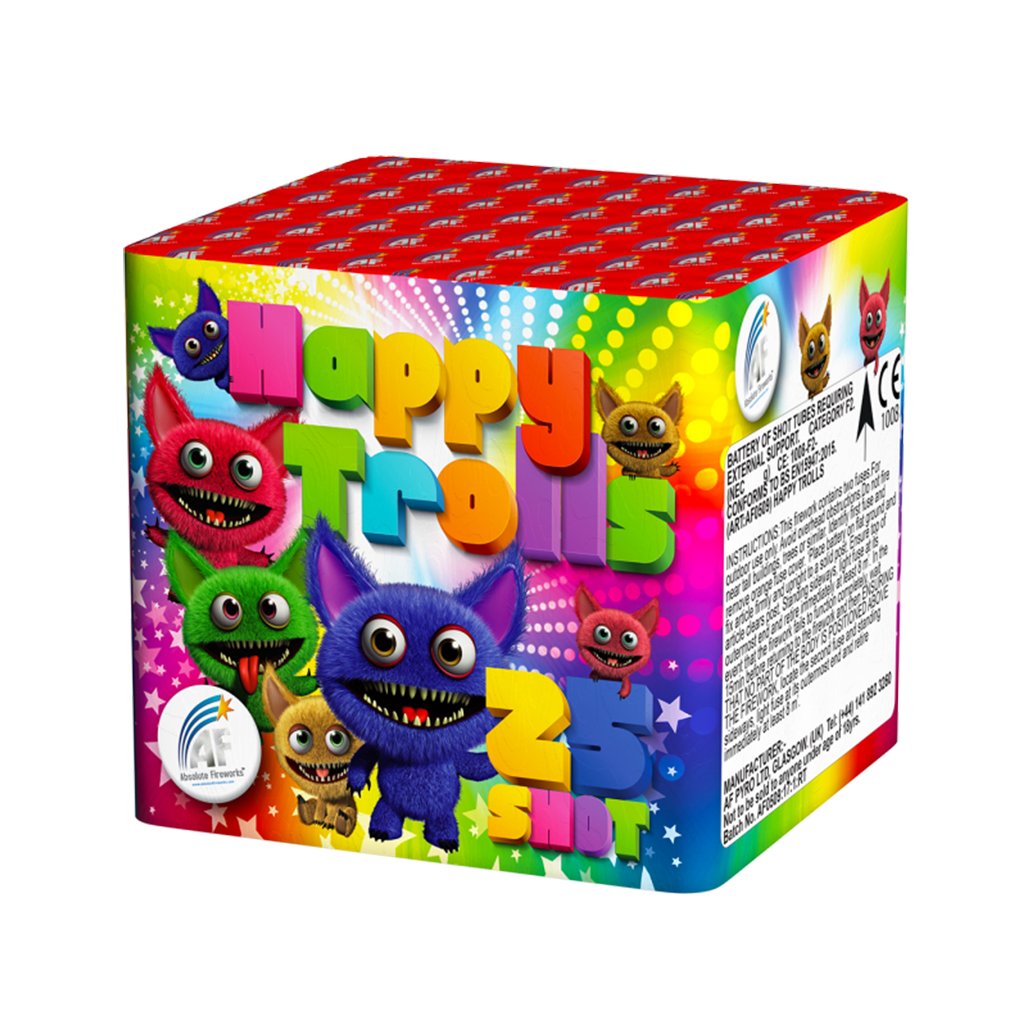 25 shot Happy Trolls - lovefireworks.co.uk