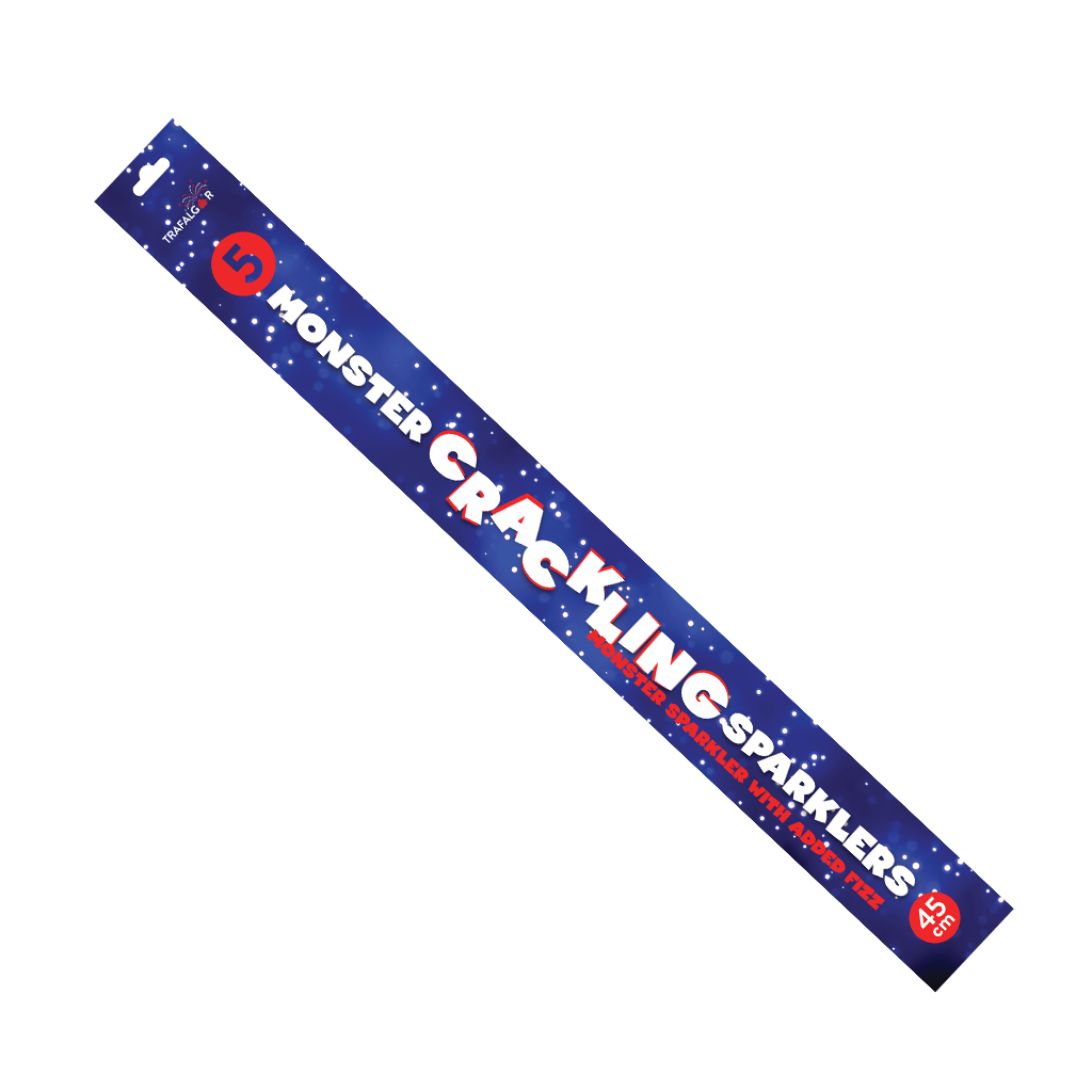 Brilliant 5 x 18" Monster Crackling Sparklers - lovefireworks.co.uk