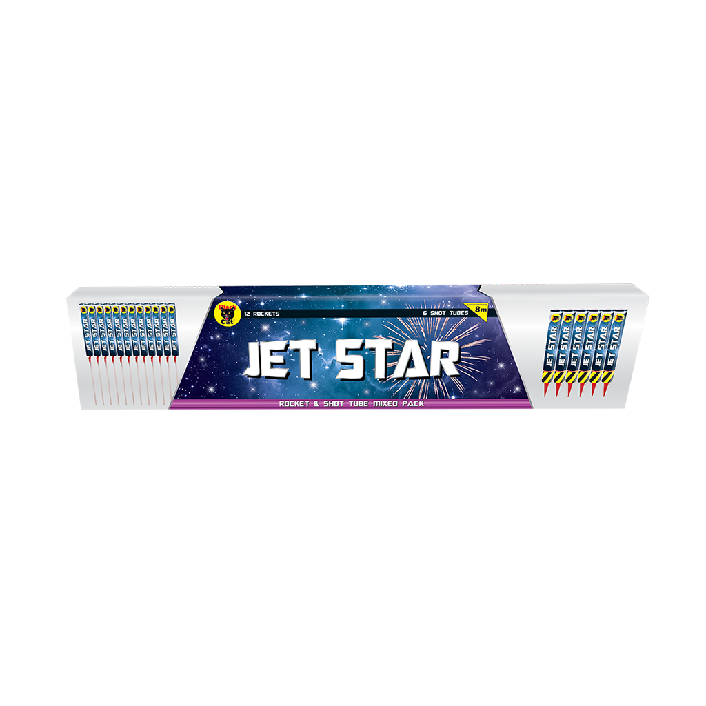 Superb Jet Star mixed pack - lovefireworks.co.uk